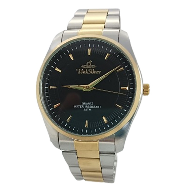 UniSilver TIME Men's Two Tone /Silver/Gold / Black Analog Stainless ...