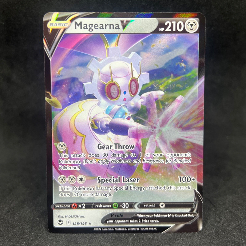 Pokemon TCG Magearna V Ultra Rare 128/195 2022 Sword & Shield Silver Tempest Trading Card ...