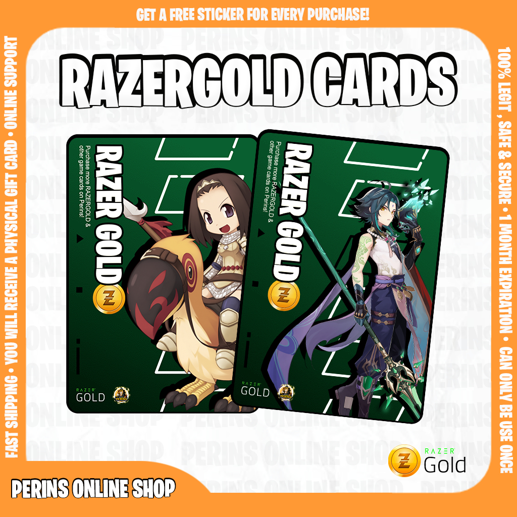 Razer Gold Cards (PH) with free stickers! | Shopee Philippines