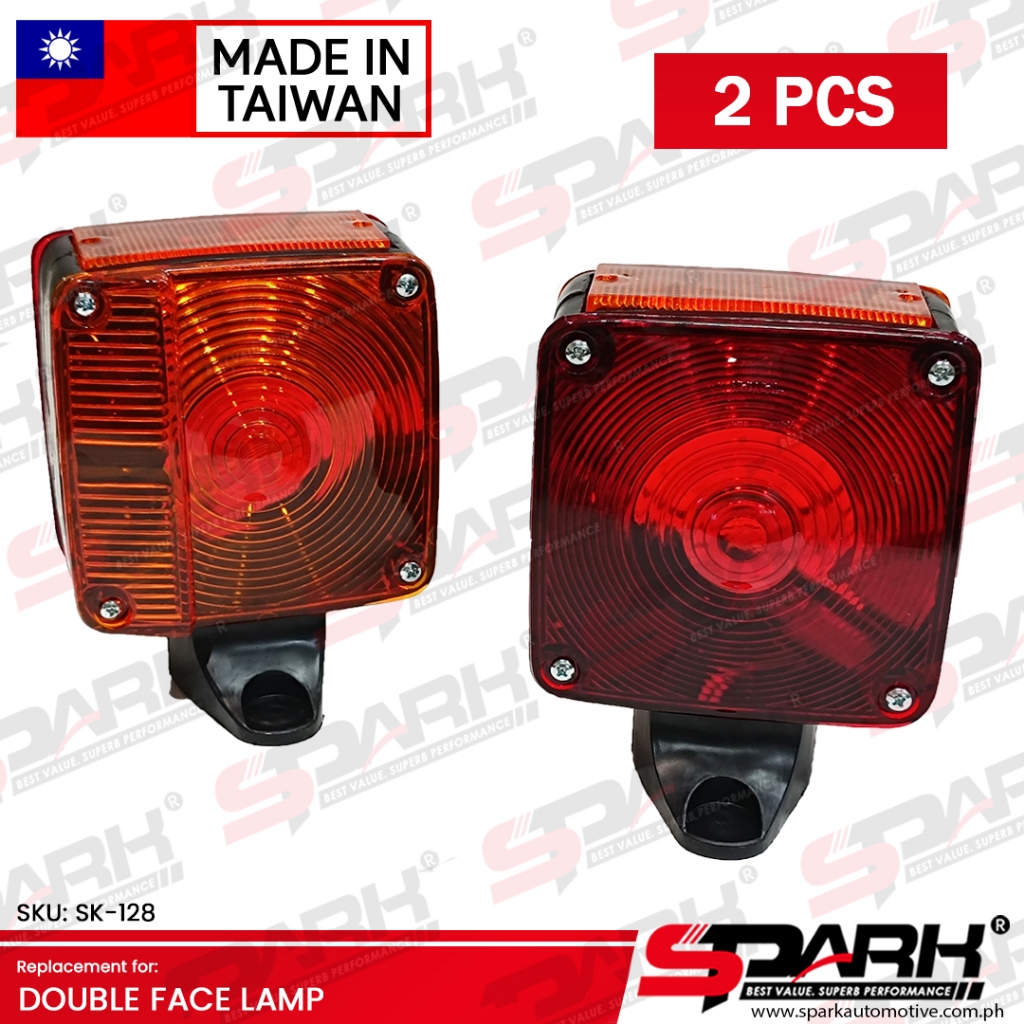 (2 pcs) Double Face Lamp Fender Lamp Top Lamp Amber / Red Universal ...