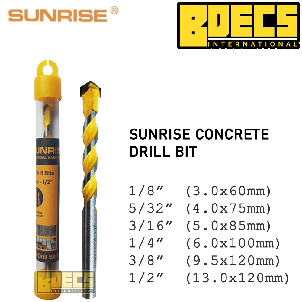 Sunrise Masonry Concrete Drill Bit Pambato Heavy Duty Universal Use ...