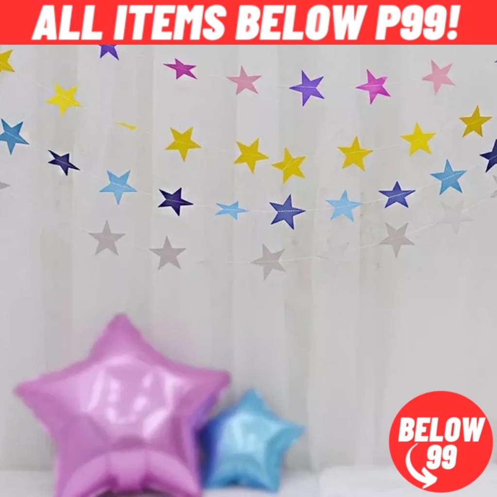 32 pcs Star/Heart Shape Paper Garland Banner Banderitas Birthday Party ...