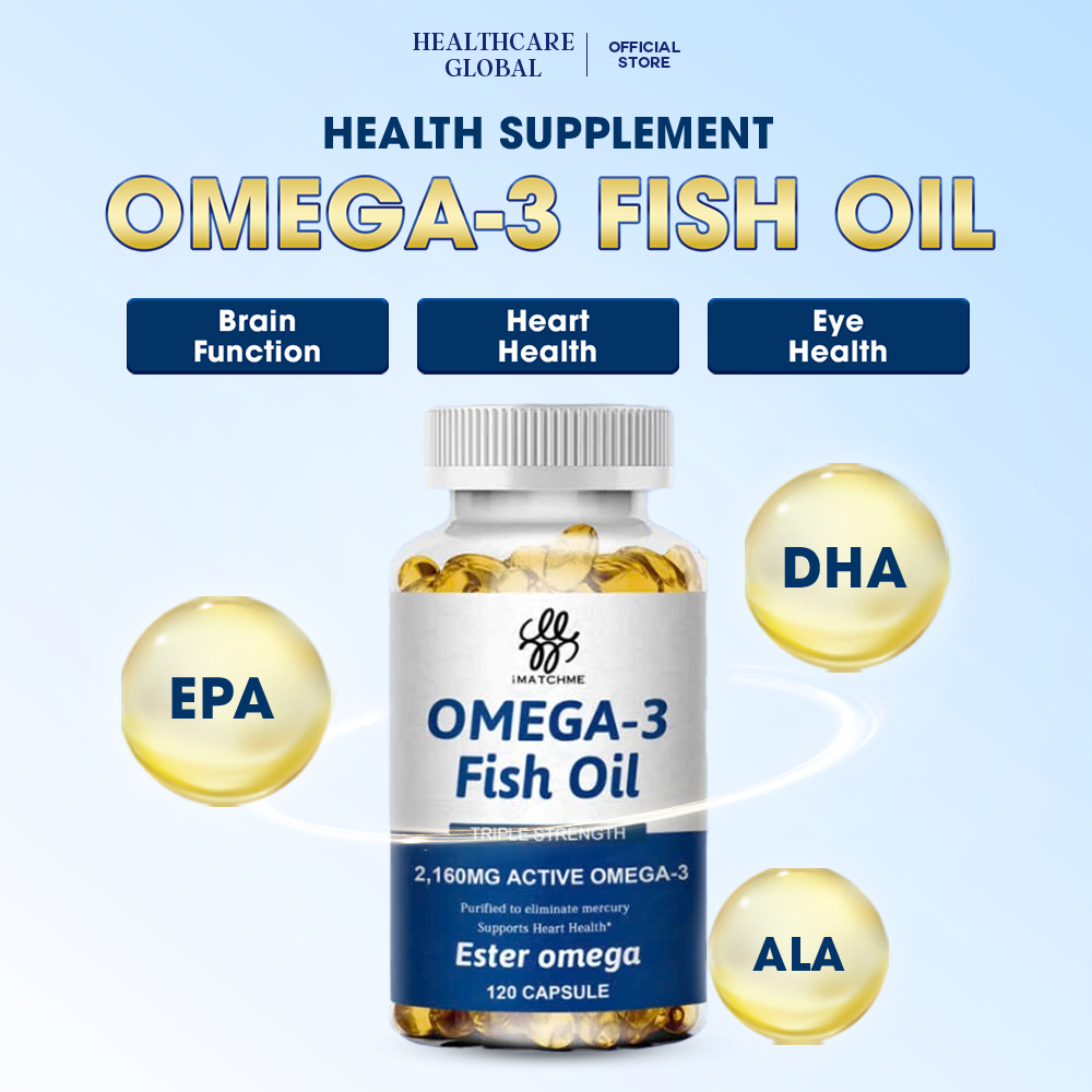 OMEGA-3 FISH OIL Capsule iMATCHME Strengthen Brain Intelligence Relieve ...