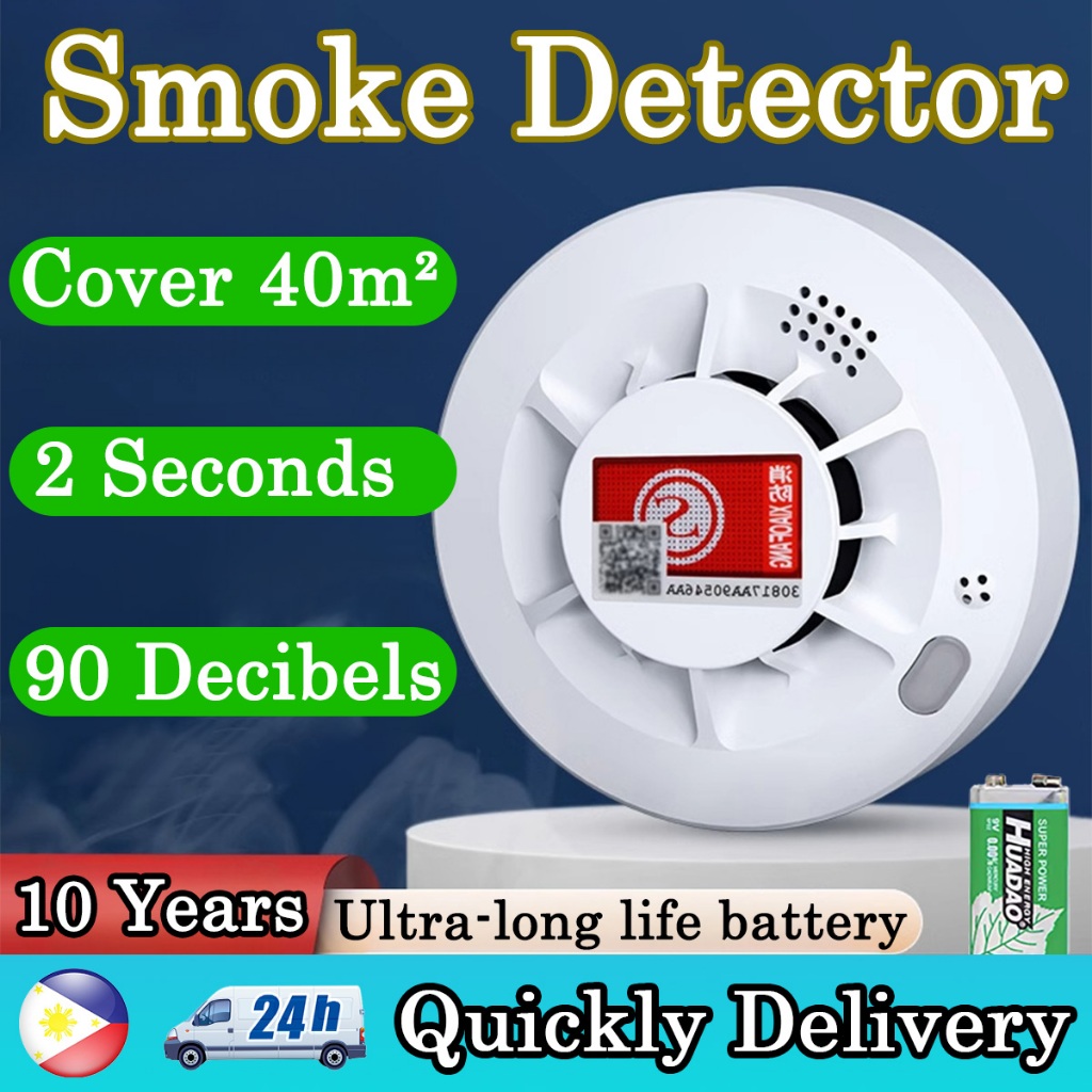 Smoke Detector Fire Alarm With Battery Long Service Life For Warehouse ...