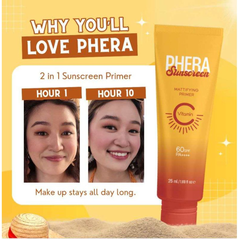 PHERA SUNSCREEN spf60 PA+++ (mattifying primer) | Shopee Philippines