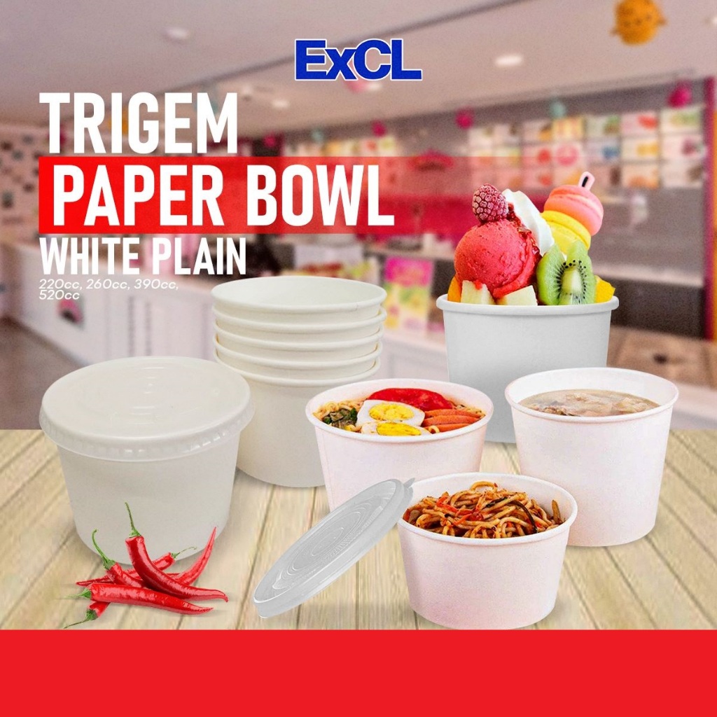 ExCL - Trigem Paper Bowl (1 Pack x 50pcs) | Shopee Philippines