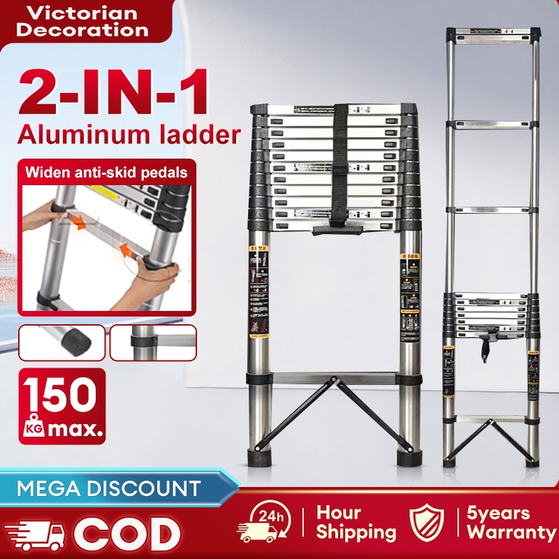 Telescopic Ladder foldable Aluminum heavy duty hagdanan step ladder ...
