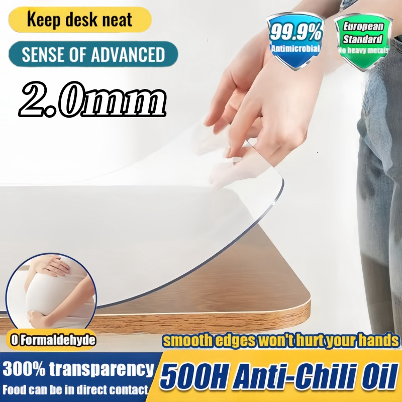 2-12 Seater Rectangular 2mm PVC Tablecloth Transparent Plastic Cover ...