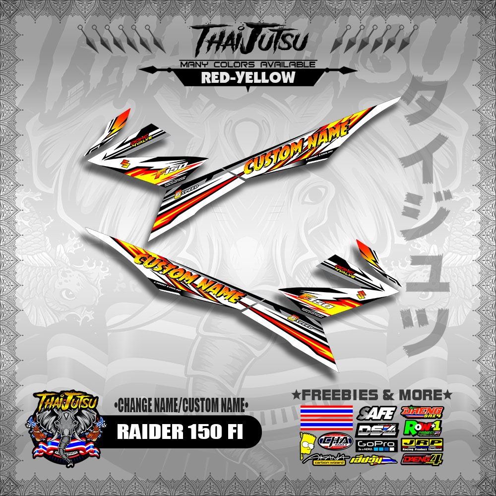 RAIDER 150 FI DECALS ( CHANGE NAME/CUSTOM NAME )【ThaijutsuStickers ...