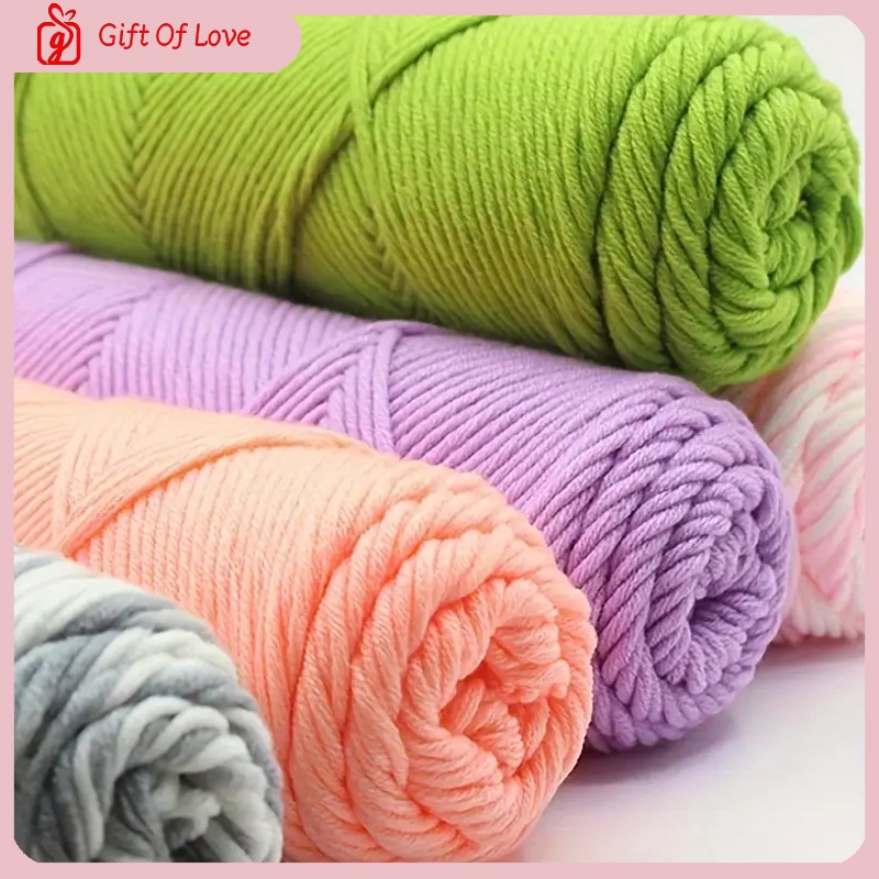 【23 Colors】8 Plys Yarn Milk Cotton Yarn Smooth DIY Milk Fiber Knitting ...