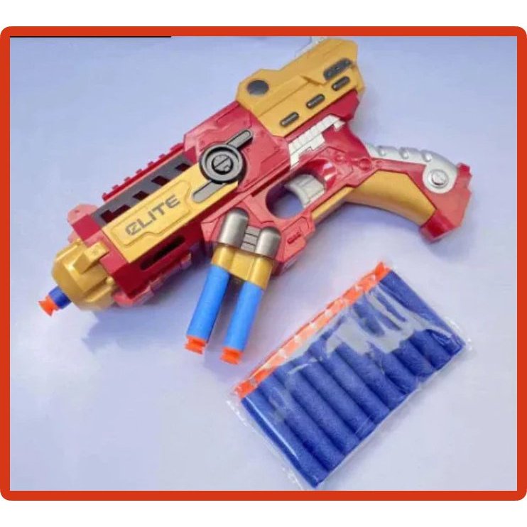 Avengers Iron man Hand Pulled Soft Bullet Gun Toys Shooting Toy Gun Boy ...