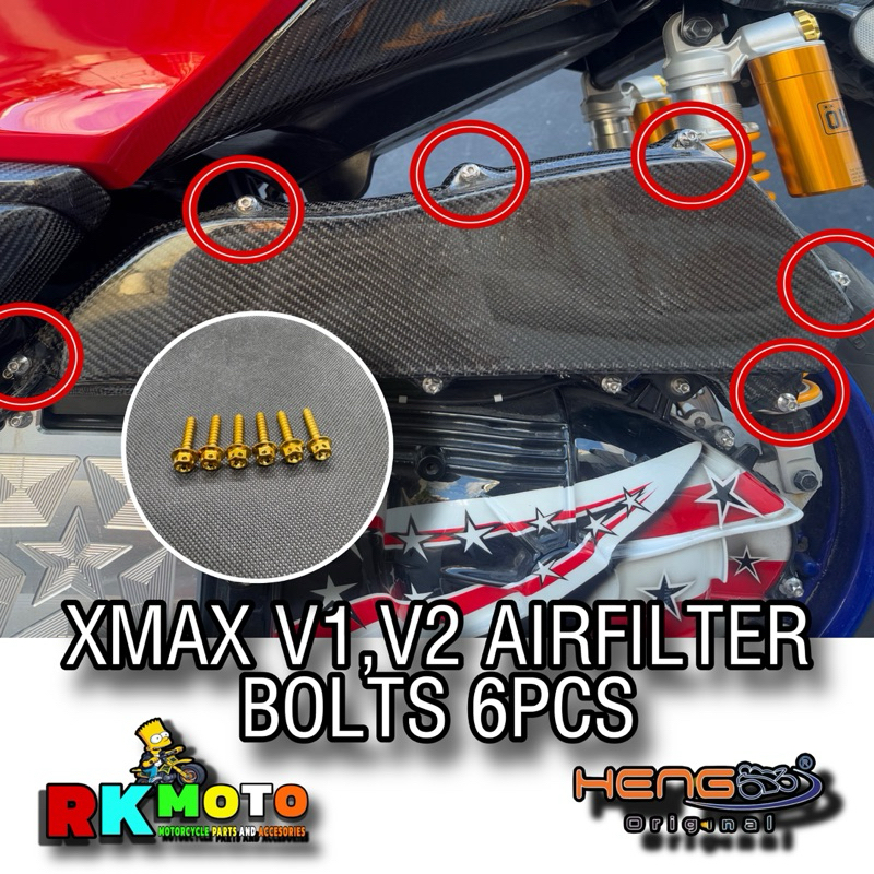 HENG AIR BOX BOLTS FOR XMAX V1,V2 (6pcs) | Shopee Philippines