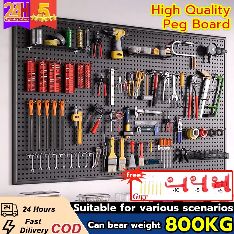 Pegboard Wall Shelf with Accessories 90x45cmDisplay DIY for Hanging ...