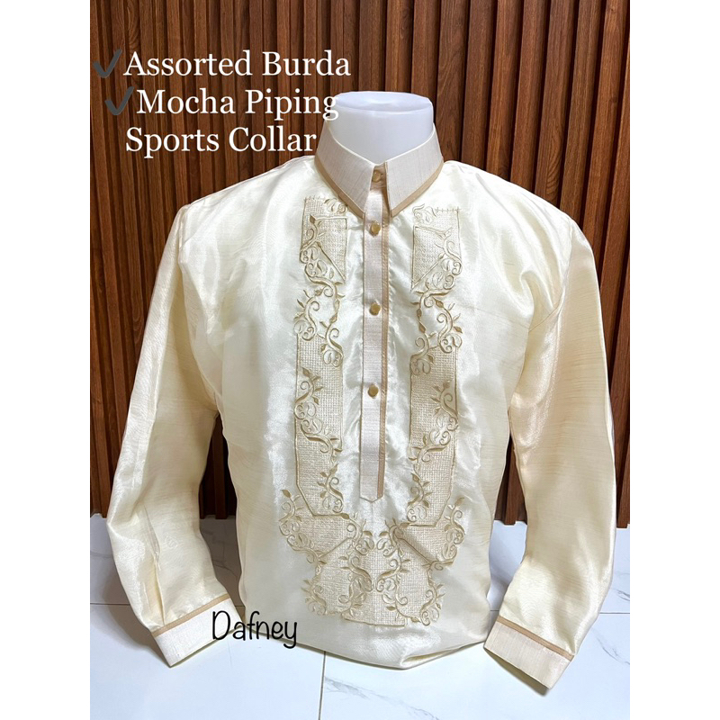 Barong Tagalog with Mocha Piping and double lining | Shopee Philippines
