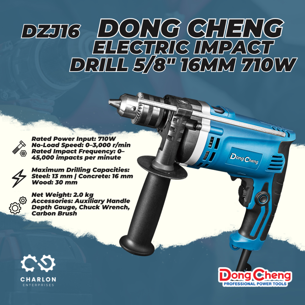 DZJ16 DONG CHENG ELECTRIC IMPACT DRILL 5/8'' 16MM 710W | Shopee Philippines