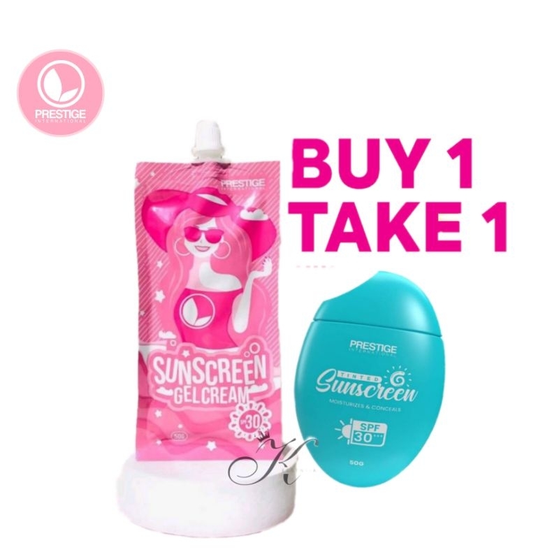 PRESTIGE SUNSCREEN GEL CREAM 50G (FREE TINTED SUNSCREEN) | Shopee ...