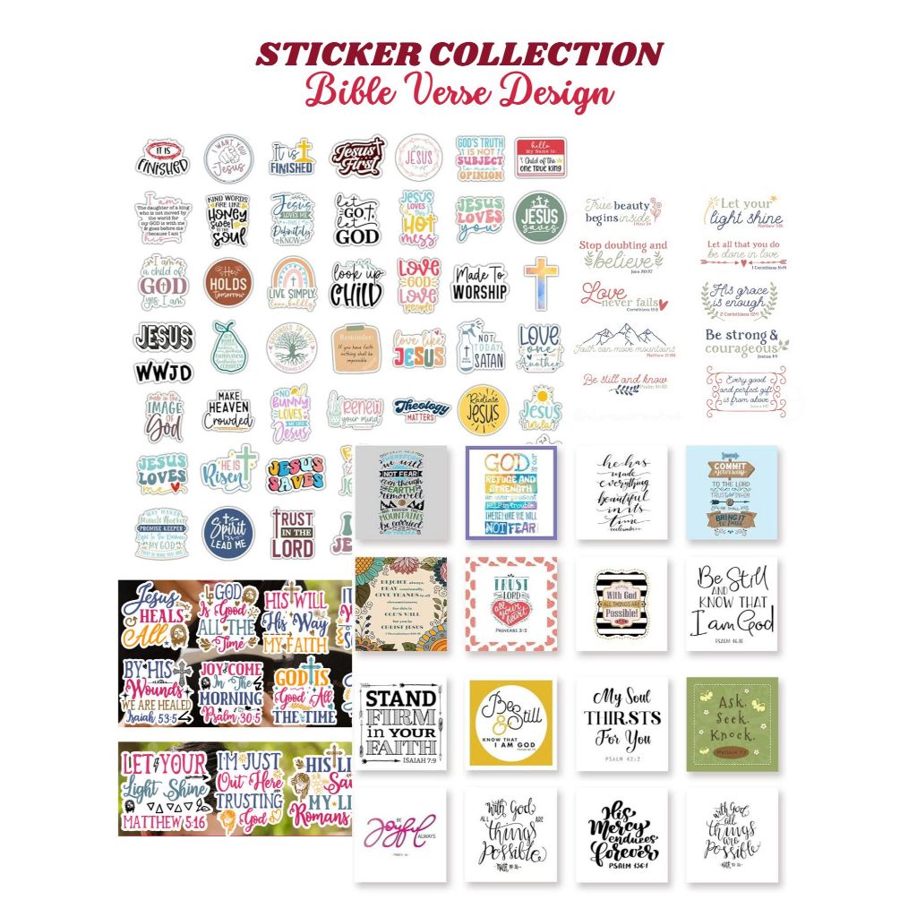 60 Pcs. Stickers, Bible Verse Stickers, Inspirational Quote Design or ...