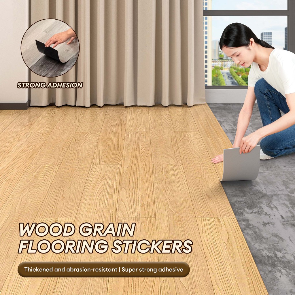 36pcs Floor Stickers thick Wooden Design 91X15 cm Vinyl Adhesive PVC ...