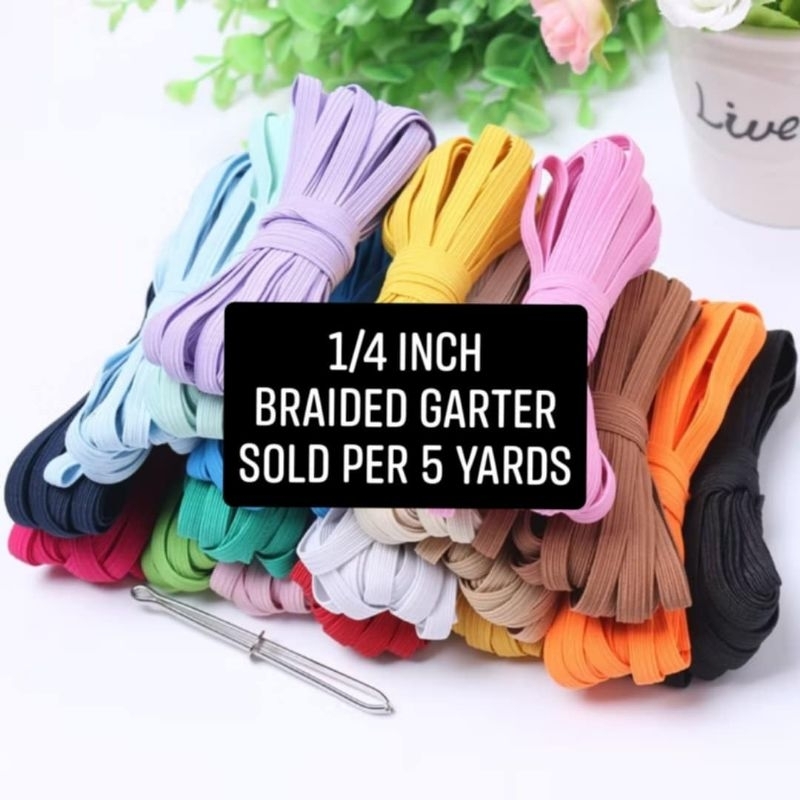 SOLD PER 5Y: 1/4 inch braided garter | Shopee Philippines