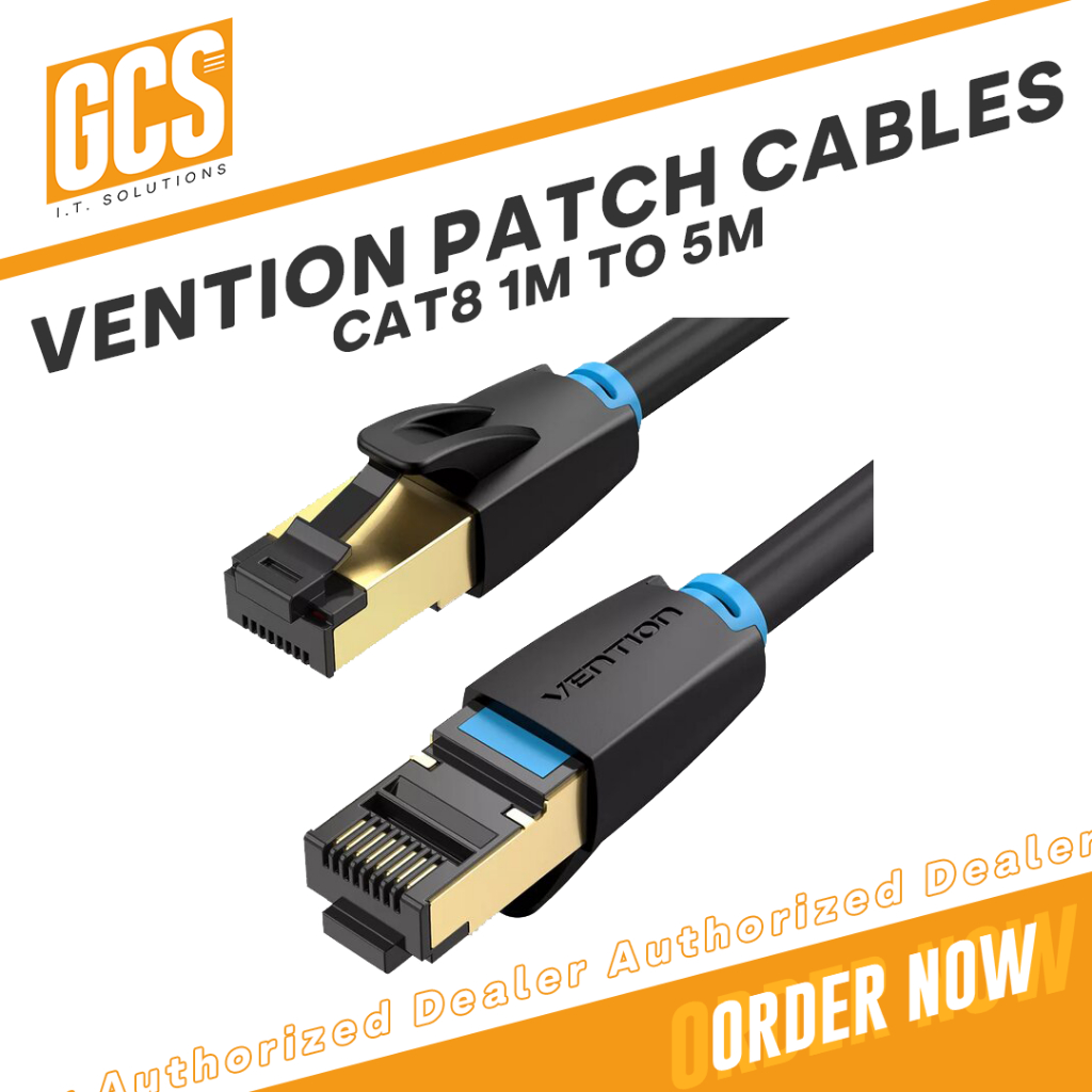VENTION CAT8 Gold Plated Patch Cable 1M 1.5M 2M 3M 5M Black CCA Lan ...