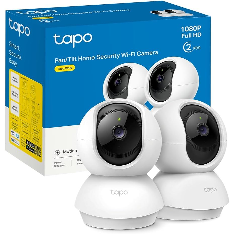Tapo C200 2MP Pan/Tilt Home Security Wi-Fi Camera (1 camera included ...