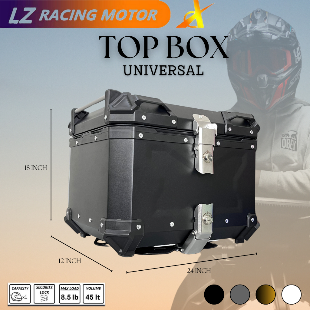 MSM ALUMINUM ALLOY TOP BOX UNIVERSAL COMES WITH BRACKET MAX LOAD 8.5 LB ...