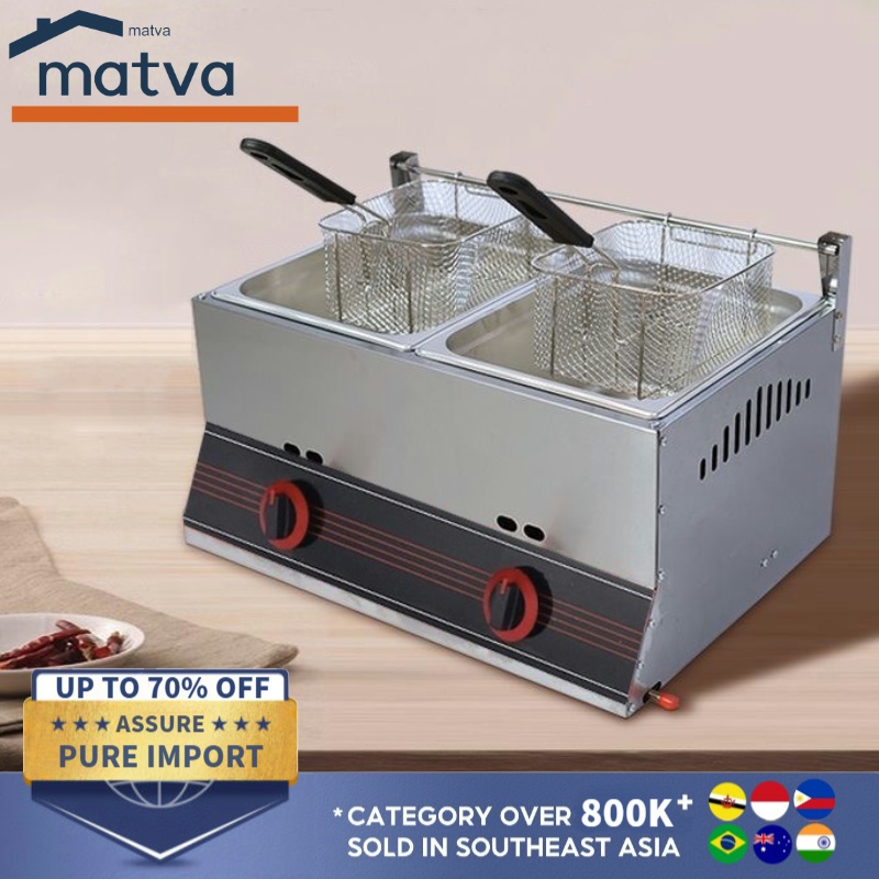 MATVA new deep fryer 20L Commercial french fries fryer deep fryer gas ...