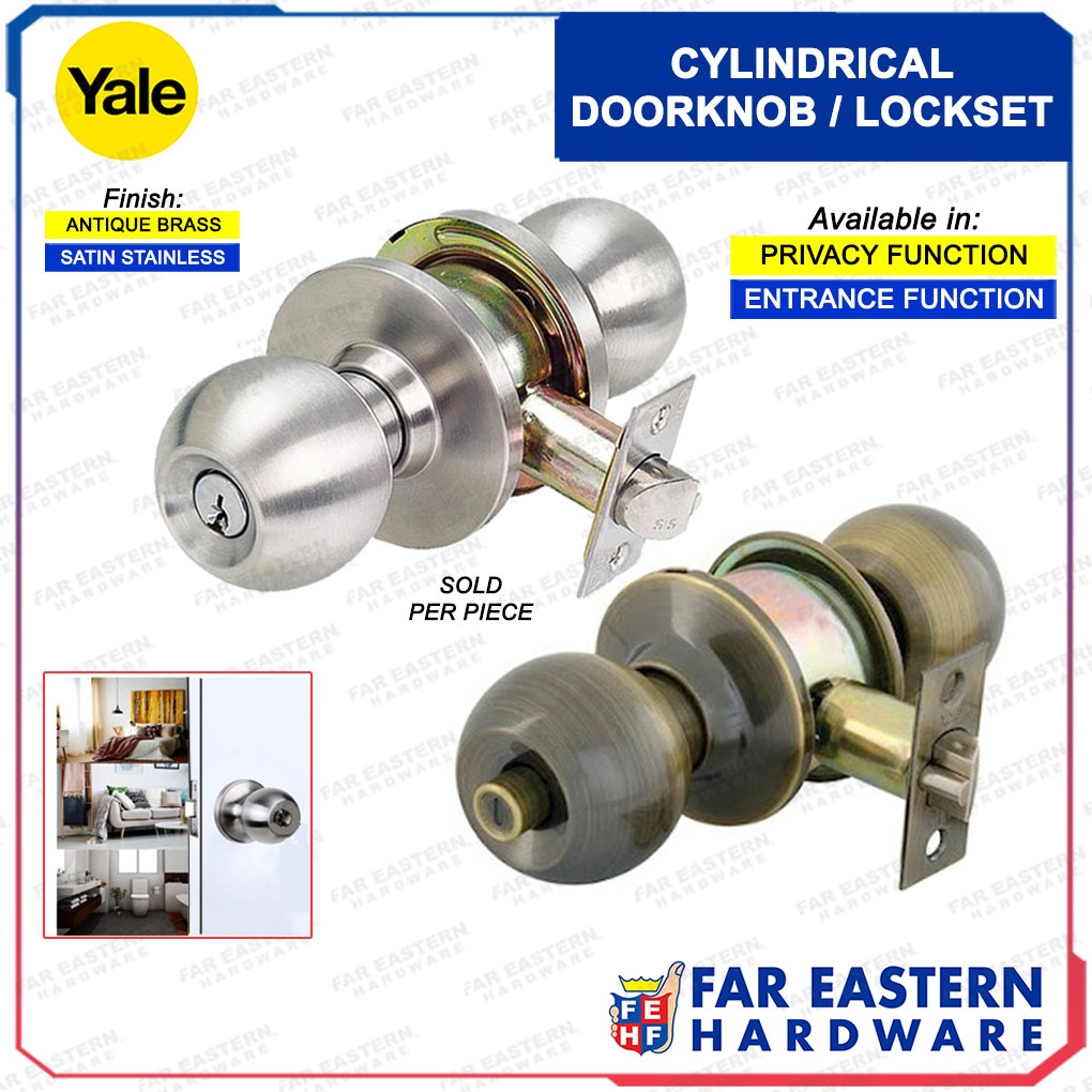 YALE Cylindrical Doorknob Entrance | Privacy Lockset Push Lock Door ...