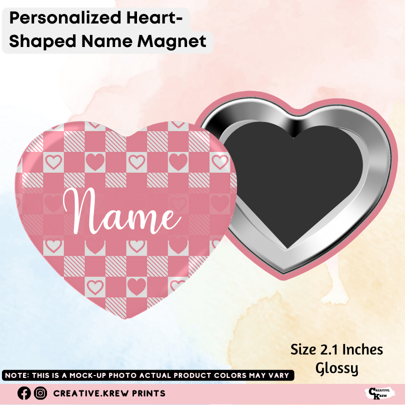Personalized Heart-Shaped with Name Magnets | Ref Magnet | Valentines ...