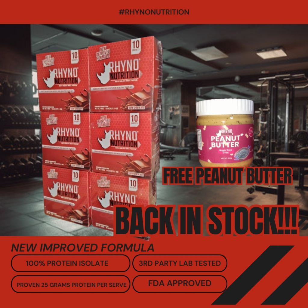 RHYNO NUTRITION ISOLATE WHEY PROTEIN 60 SACHETS X 45 GRAMS WITH FREE ...