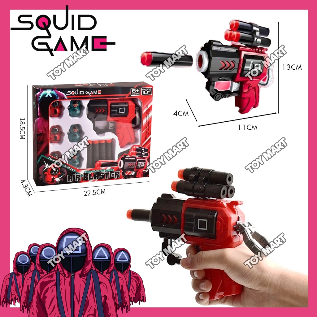 Squid Game Blaster Toy Gun with Foam Bullets and Tumbling Targets ...