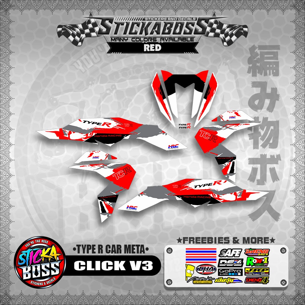 CLICK V3 AUTO CONCEPT STICKER DECALS ( TYPE R CAR META )【WITH FREEBIES ...