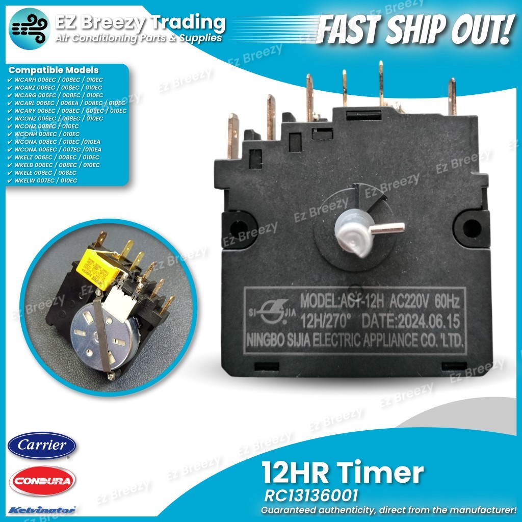 12 Hour Timer RC13136001 for Window Type Air Conditioning Units ...