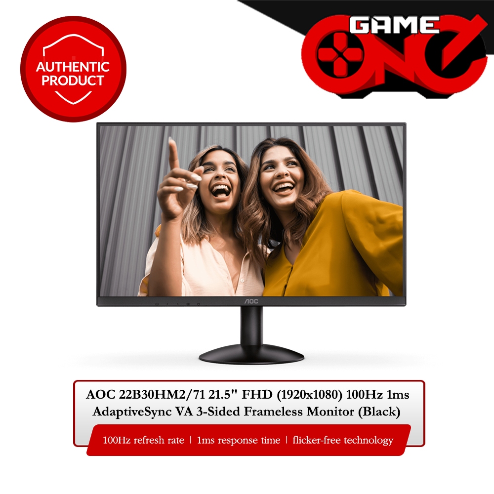 AOC 22B30HM2 21.5" FHD 100Hz 1ms Adaptive Sync VA 3-Sided Frameless ...