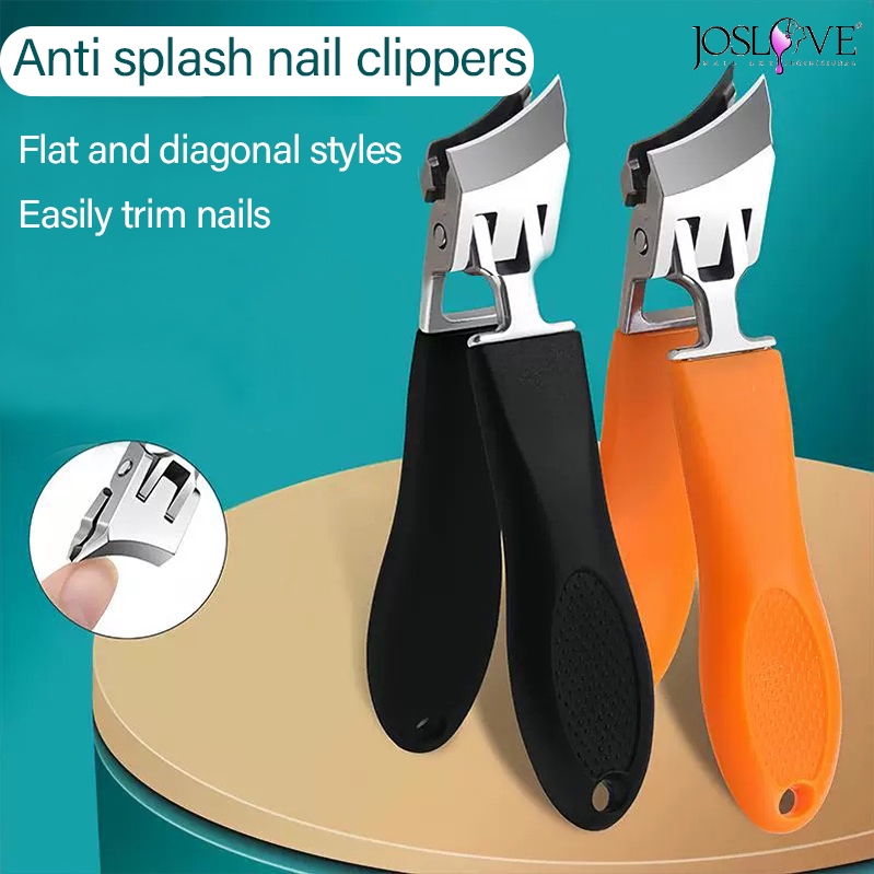 Oblique nail clippers Large opening Anti-splash Thick hard nail groove ...