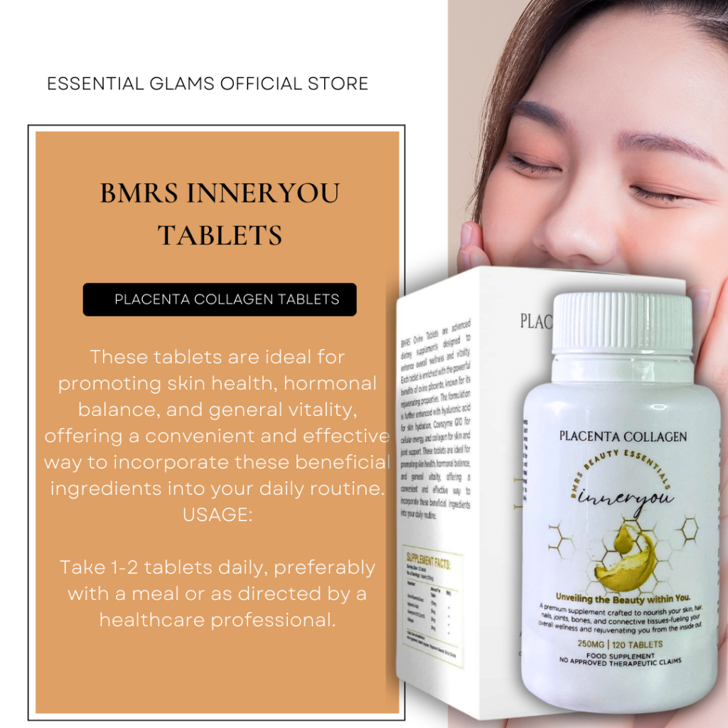 ORIGINAL AND EFFECTIVE BMRS PLACENTA COLLAGEN INNERYOU CHEWABLE TABLETS ...