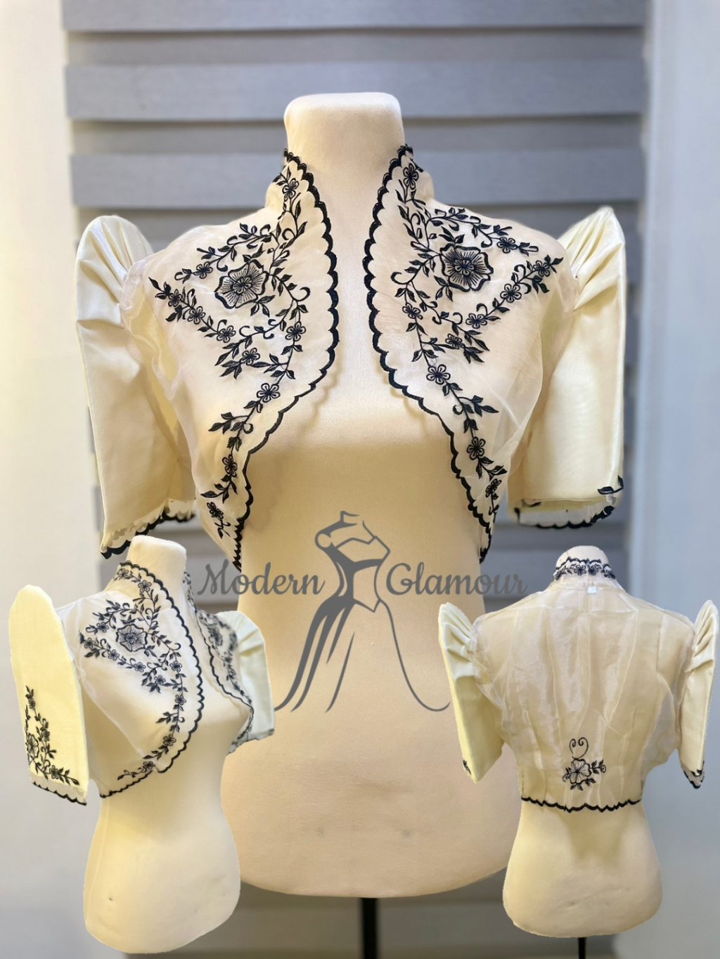 BOLERO HIGH NECK LADIES BLOUSE | Shopee Philippines