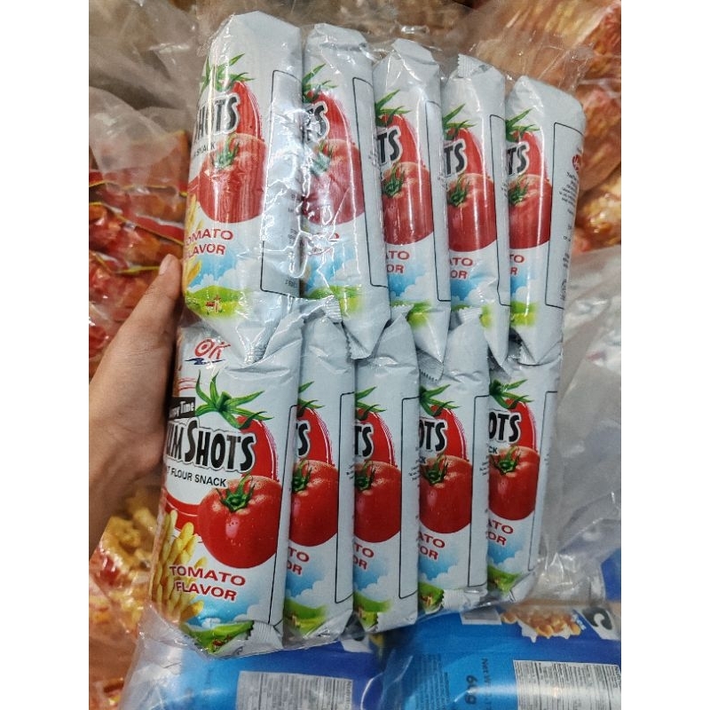 YUMSHOTS WHEAT FLOUR SNACK TOMATO FLAVOR BIG SIZE 10 PCS | Shopee ...