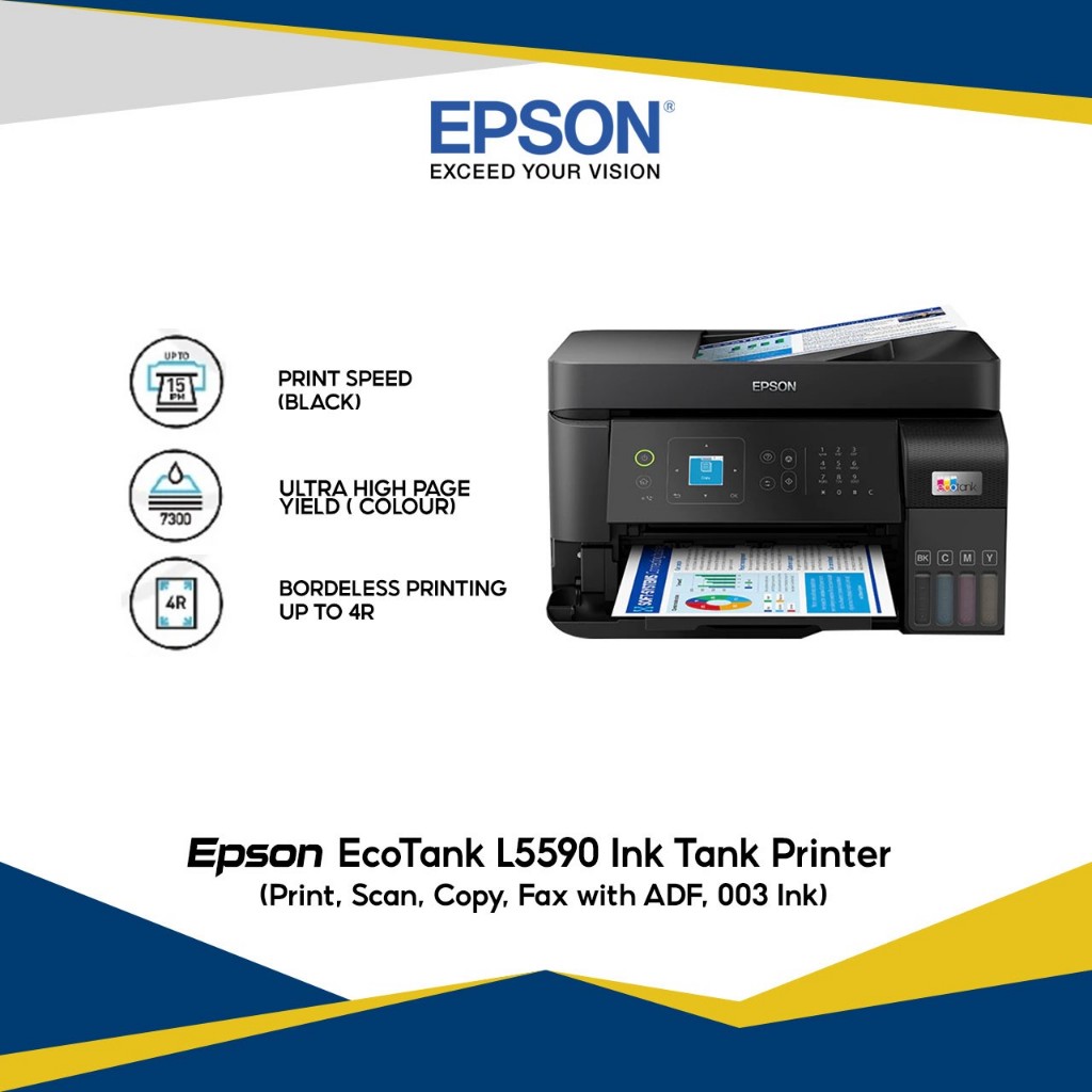Epson EcoTank L5590 Ink Tank Printer (Print, Scan, Copy, Fax with ADF ...