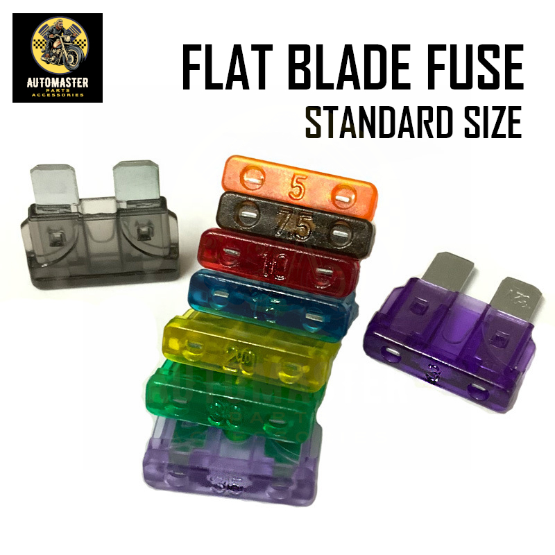 AUTOMASTER 5pcs Motorcycle Flat Blade Fuse Standard Fuse 10A 15A 20A ...