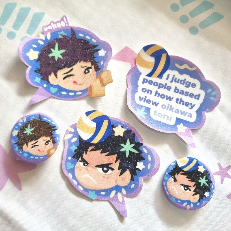 Haikyuu Oikawa Iwaizumi Iwa Chan IwaOi Waterproof and Glitter-Laminated ...