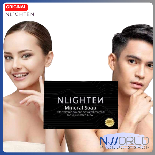 NLIGHTEN Mineral Soap with Activated Charcoal and Volcanic Clay 120g ...