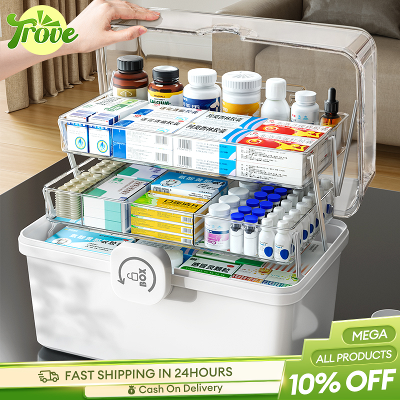 TROVE Tackle Box First Aid Kit Box Medicine Box Organizer Med Kit ...