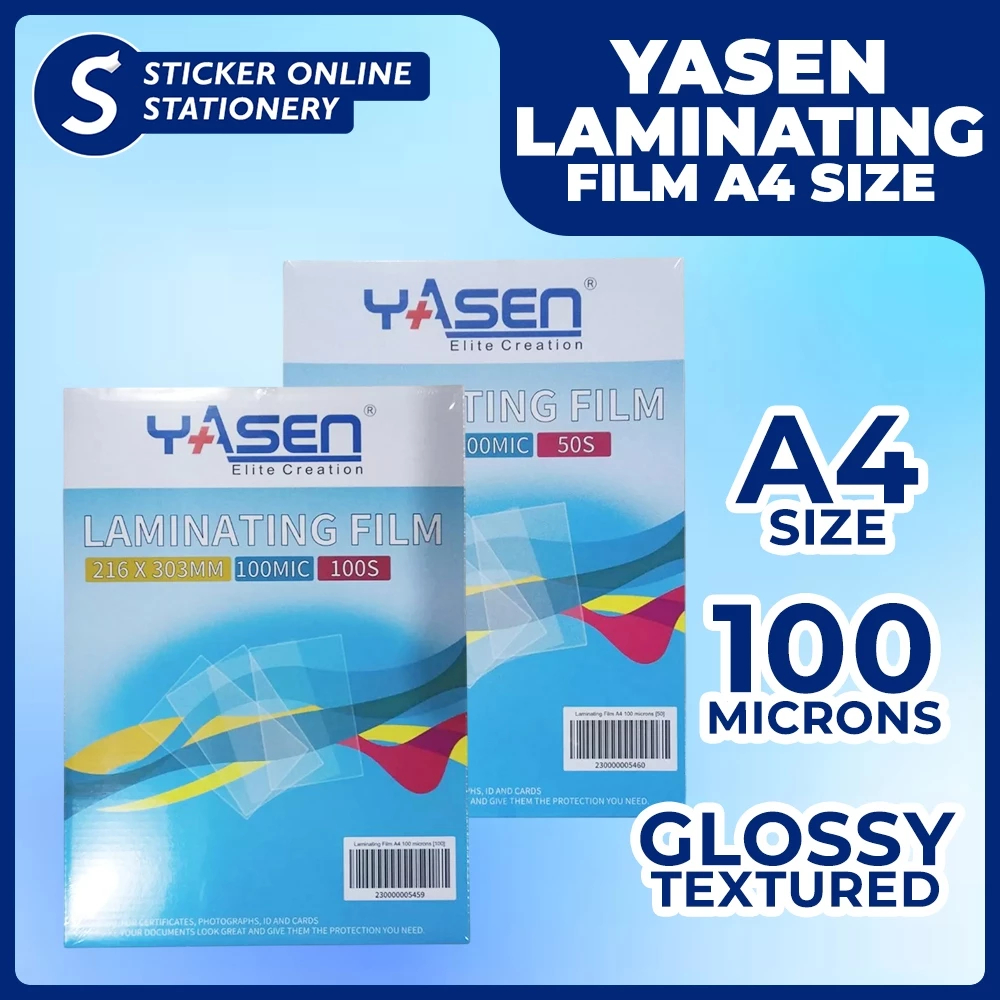 YASEN A4 Laminating Film 100microns Document Size Hot Process Laminator [100 | 50 Sheets per ...