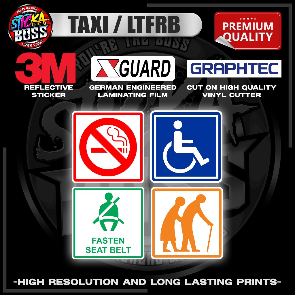 TAXI / LTFRB | 3M REFLECTIVE STICKER | PREMIUM LAMINATED【PREMIUM ...