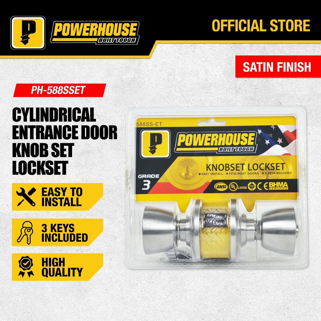 POWERHOUSE Knob Set Lockset 588 SS-ET PHDH | Shopee Philippines