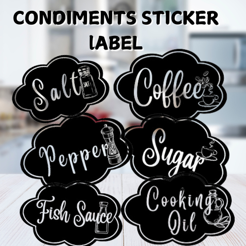 CONDIMENTS STICKER LABEL WATERPROOF 2.5X1.5 INCHES | Shopee Philippines