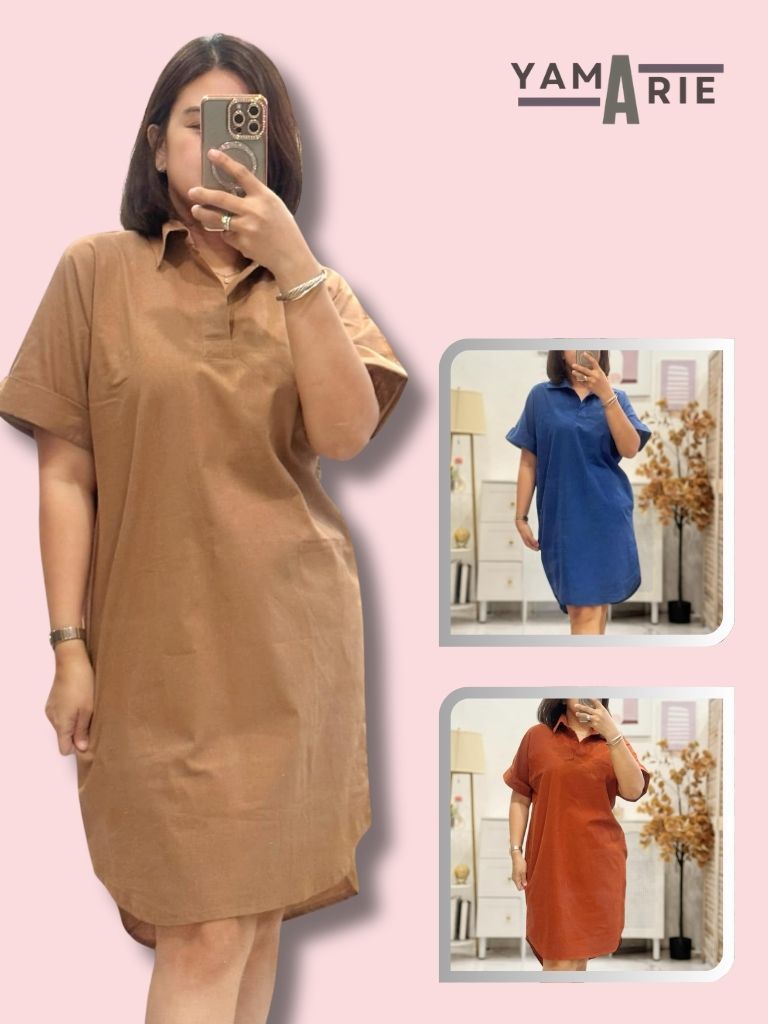 Yamari.PH Casual Polo Linen Dress with side pockets | AUBREY DRESS ...