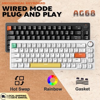 ZIFRIEND AG68 Wired Mechanical Keyboard with Knob Gasket Structure Hot ...