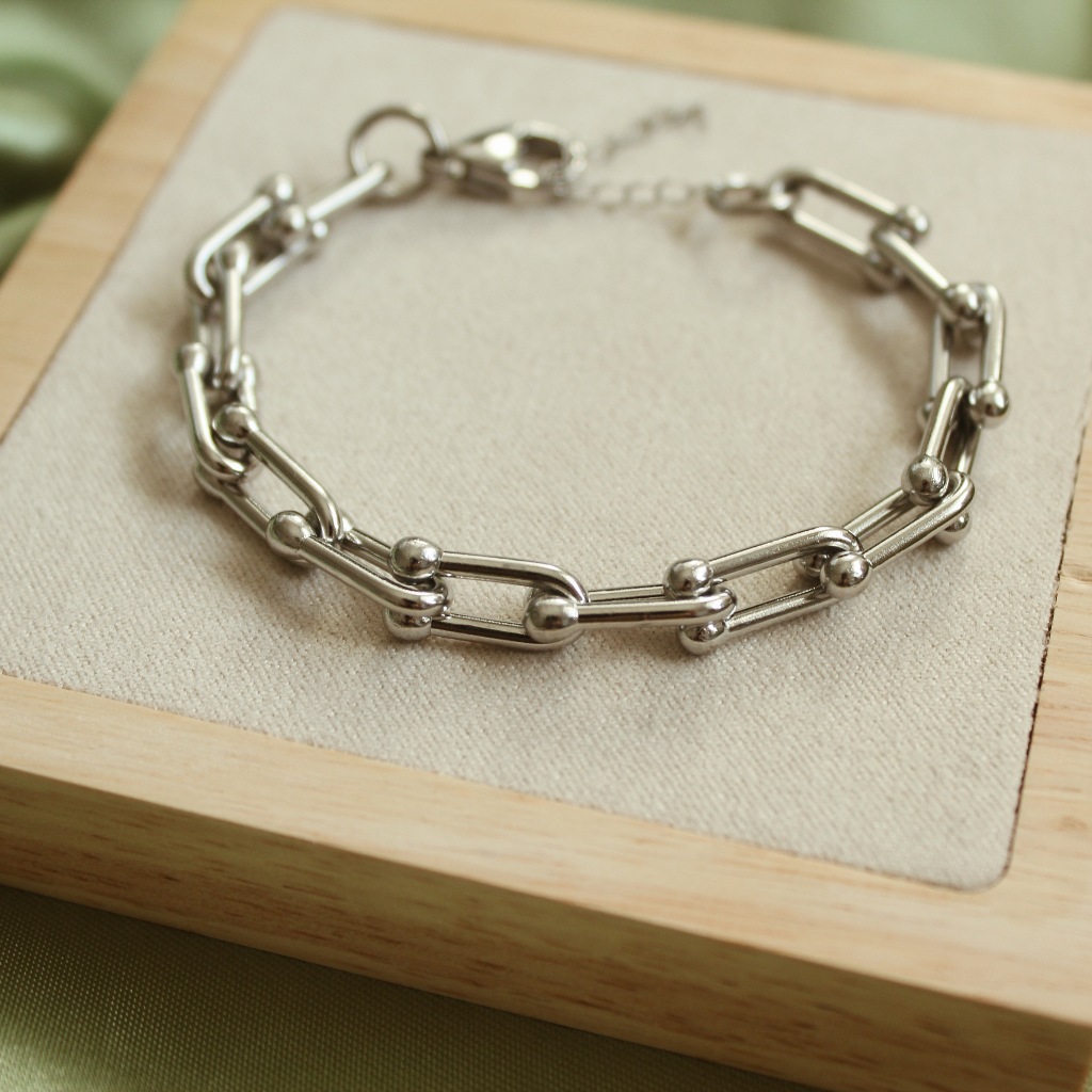 Silver Lock Chain Unisex Classy & Elegant Bracelet | Shopee Philippines